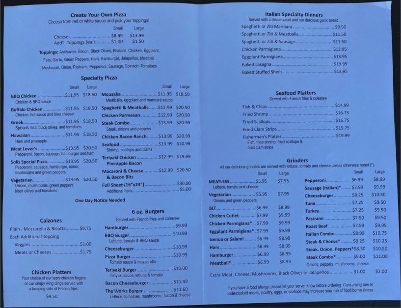 Solis Pizza Restaurant - Restaurant - Let's See The Menu.com
